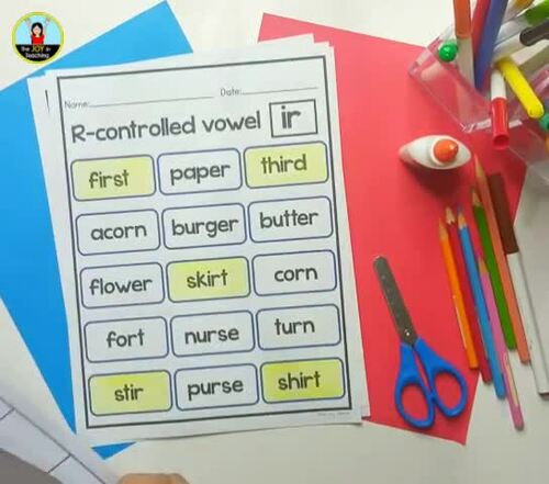 R-Controlled Vowel IR Activity by The Joy in Teaching | TPT