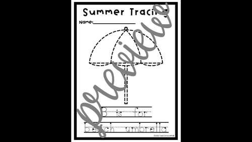 Summer NO PREP Pre-Writing Fine Motor Activity Tracing Pictures | TPT