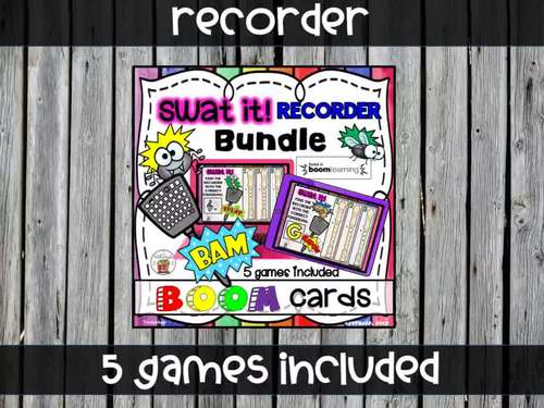 Swat the Bug Boom Cards - Recorder Bundle (Distance Learning on Boom)
