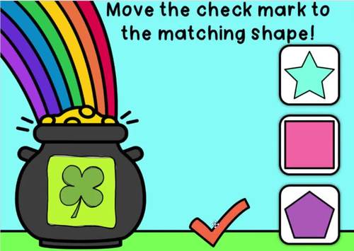 St Patricks Day 2D Shape Matching Math Games No Prep Kinder PreK Google ...
