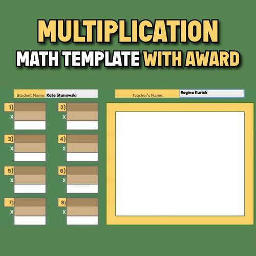 Multiplying Whole Numbers, Decimals and Integers Math Template | TPT