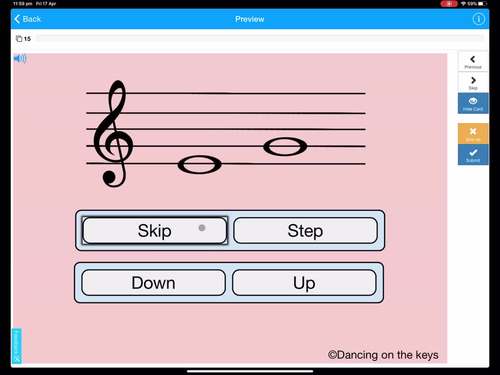 Distance Learning Interactive Boom Cards for Music Skip and Steps