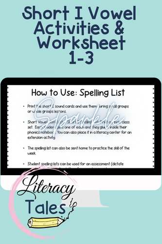 Short I Vowel Sound Activities Worksheets and Lesson Plans Unit