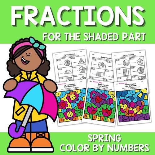 Spring Day Fractions Color by Number Code Math Worksheets Fun Crafts ...