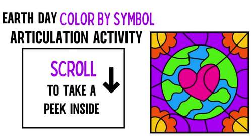 Earth Day Articulation Color By Code: P, B, T, D by Jennie's Speech Room