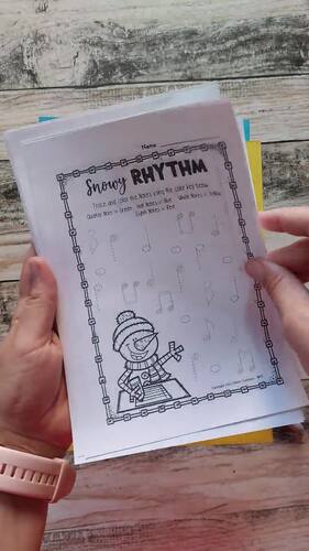 Christmas & Winter Rhythm Practice | Music Worksheets for Beginners