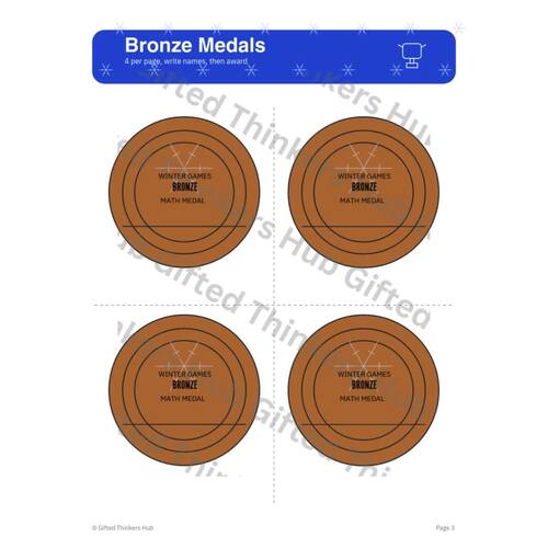 2026 Winter Games Medal Math Centers | 6 Math Stations Recording Sheets