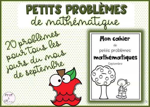 French Math Word Problems | Problèmes mathématiques - Septembre by Prof ...