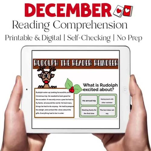 December Reading Comprehension Boom Cards | Self-Checking Digital Task ...
