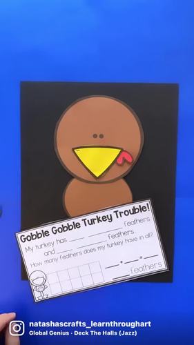 Turkey Feathers Math Craft Ten Frame Addition Numbers Within 10 ...