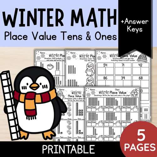 Winter Math: Place Values Tens and Ones | First & Second grade | TPT