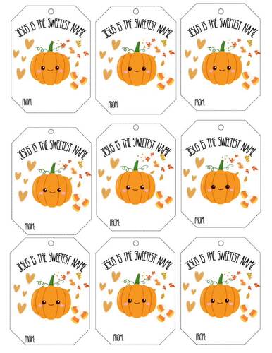 Jesus Is the Sweetest Name Halloween Gift Tags Printable Trunk-or-Treat ...