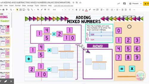 Add and Subtract Mixed Numbers with Unlike Denominators for Google ...