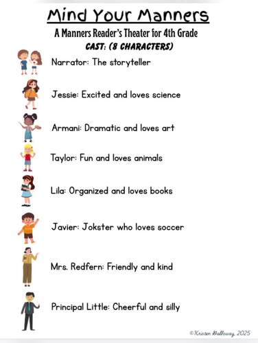 Mind Your Manners: A 4th Grade Manners Readers Theater & Activities