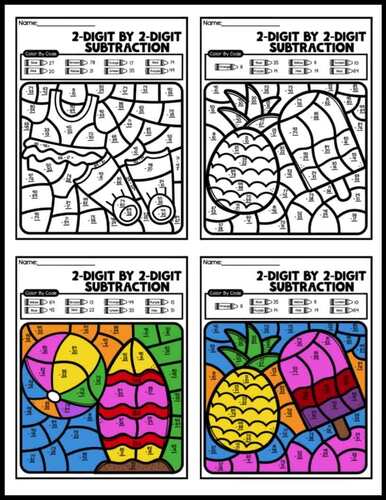 Color By Number Summer Subtraction| Color By Number Summer Picture