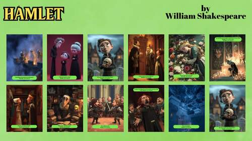 HAMLET by William Shakespear - PDF/PNG Graphics - Posters - Classroom Decor