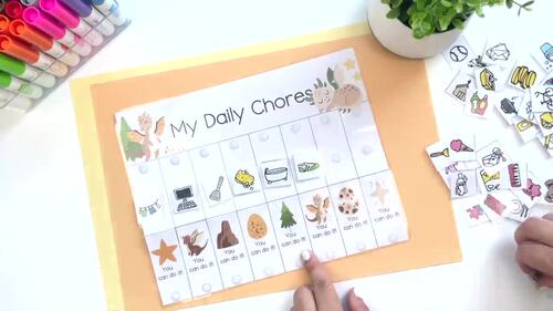 Cute Dragons Chore Charts, Editable Visual Schedule & Chore Cards