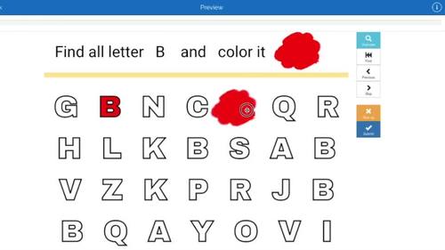 Find, search, and color Capital Letters Interactive Boom Cards | TPT