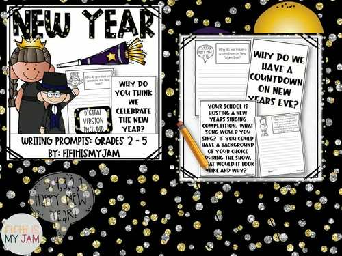 New Year Writing Prompts Digital Included | Distance Learning | TpT