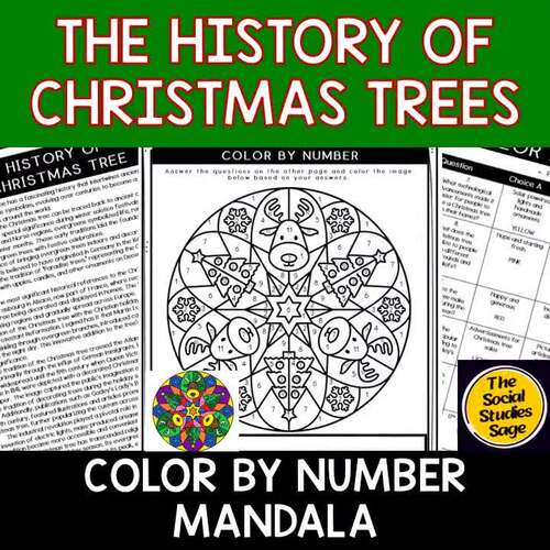 History of the Christmas Tree Color By Number Reading Comprehension ...