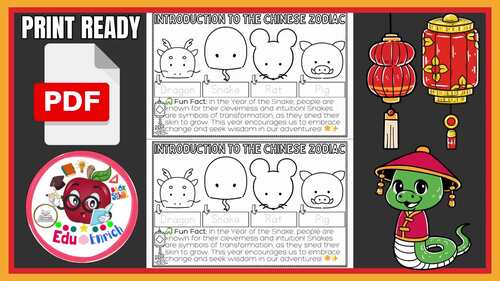 Year of The Snake Chinese New Year Activities Booklet | 2025 Lunar New Year