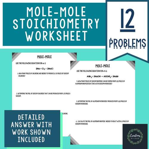Mole-Mole Stoichiometry Worksheet - Detailed Answer Key - Distance Learning