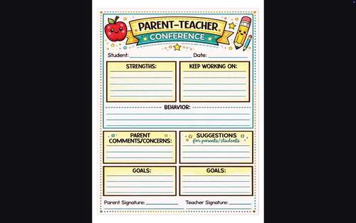 Parent-Teacher Conference Forms & Communication Log | Conference ...