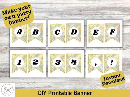 Groovy Banner DIY, Groovy Classroom Decor by Beth Kinane Designs