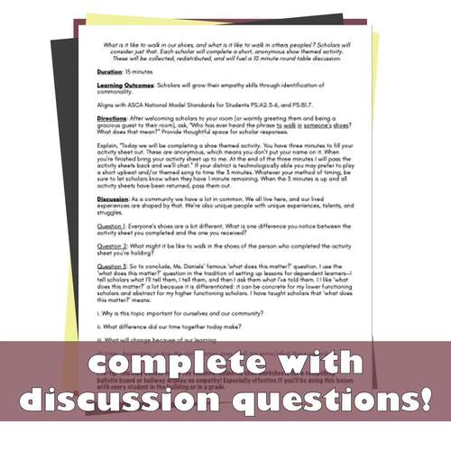 Classroom Lesson on Empathy: Walking In Other Peoples' Shoes | TPT