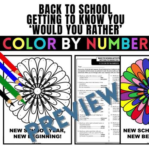Back To School Getting To Know You Color By Number Activity|For ...