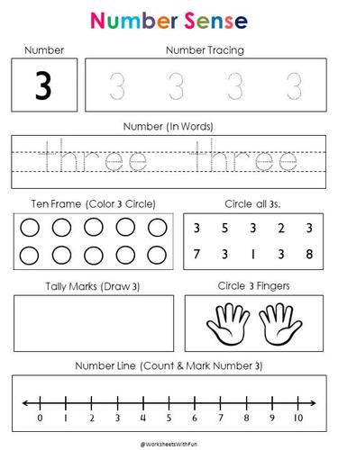 Numbers 1-10 Activities | Number Sense Math Worksheets | Kindergarten ...