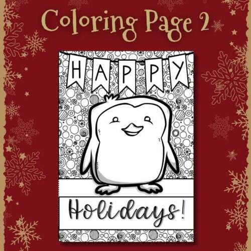 10 Happy Holidays coloring pages by Teach Reading As Needed | TPT