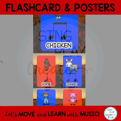 Farm Animals Rhythm L1 Activities BUNDLE: Video, Games, Flash Cards ...