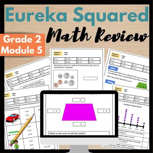 {Eureka} SQUARED Math Grade 2 Module 5 Review Packet Money Data Measurement