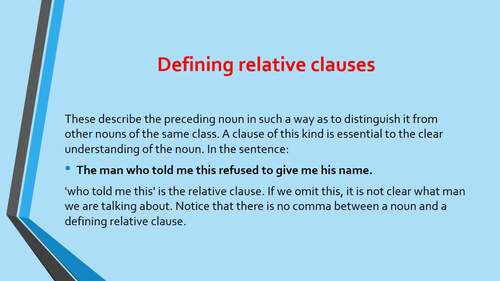Defining Relative Clauses in English by Optimal Resources | TPT