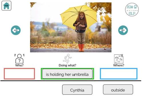 Build A Sentence with WH Parts - FALL Themed BOOM Cards™ by Alie B SLP