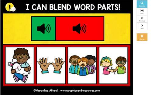 BLENDING CVC WORDS ONSET AND RIME BOOM CARDS PHONOLOGICAL AWARENESS ...