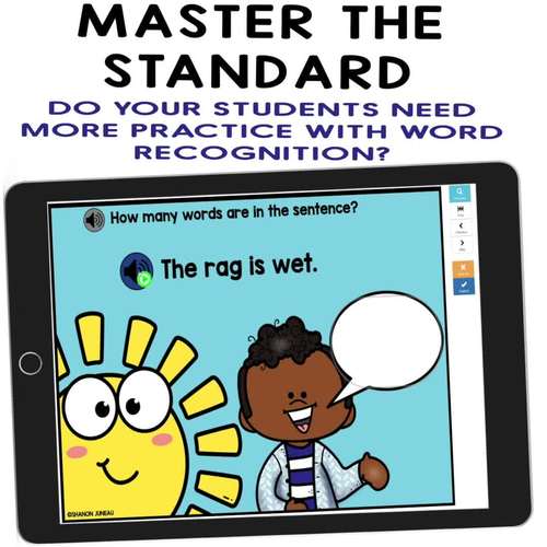 Word Recognition Boom Cards RF.K.1.C No Prep Literacy Centers | TPT