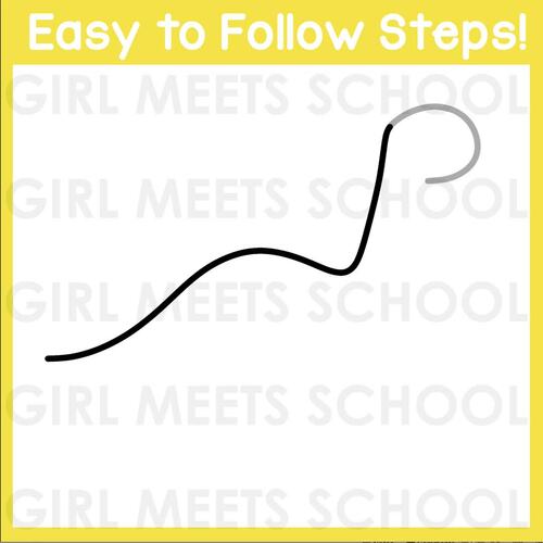 Dinosaur Directed Drawing Clipart - Directed Drawing Dinosaur Images