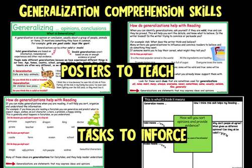 Reading Comprehension Skills GENERALIZATION Tasks by Aussie Waves
