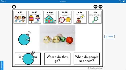 Christmas Simple WH Questions Activity Real Pictures Speech Therapy ...