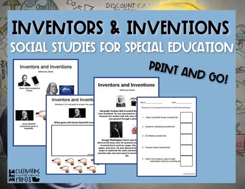Social Studies Activities For Sped Students Inventions & Famous ...