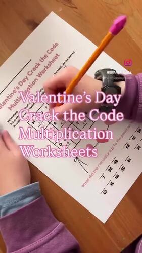 Valentine’s Day Crack the Code Multiplication Worksheets by Brianna Lentz