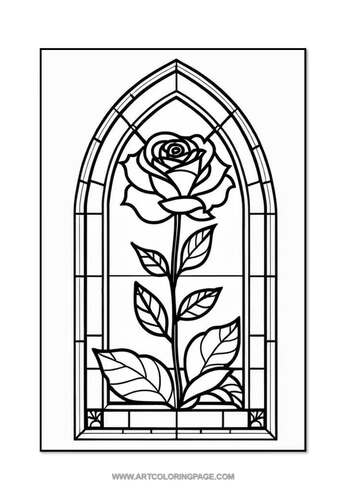 Sained Glass rose floral Vol.3 coloring pages: Awaken Your Creativity!