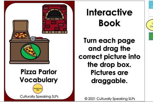 Pizza Parlor Vocabulary Interactive Book & BOOM CARDS | TPT