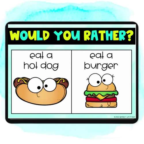 Summer Digital Would You Rather? by Sprinkle it with French | TPT