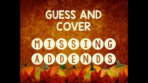 Guess and Cover - Missing Addends Fall by Cartwheels and Somersaults