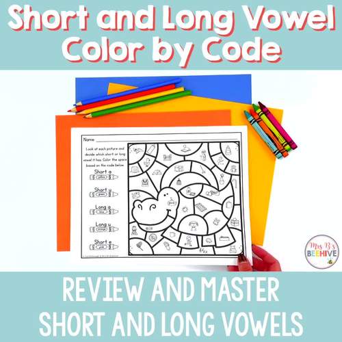 Short and Long Vowel Color by Code Worksheets | TpT