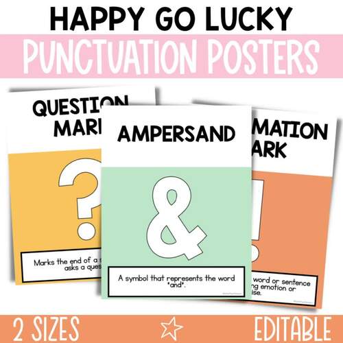 Editable Punctuation Posters / English Posters / Retro Remix | TPT