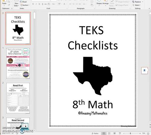 8th Math TEKS Checklist - "I Can" by Amazing Mathematics | TPT